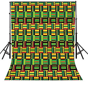 8x12 FT Vinyl Photography Background Backdrops,Tribal Kenya Nigeria Design with Lively Cultural Colors Abstract Traditional Background for Child Baby Shower Photo Studio Prop Photobooth Photoshoot