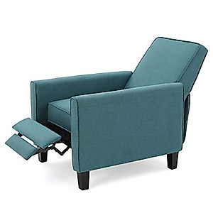Christopher Knight Home Emmie Fabric Recliner (Set of 2), Dark Teal, Dark Brown