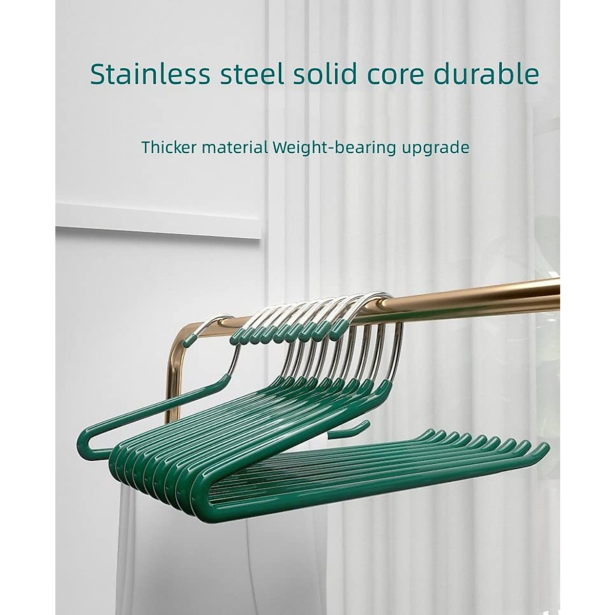 Goose Shaped Non-Slip Trouser Rack 13.8 * 4.3 inch (10 Pieces) Hanger, Thickened Stainless Steel Z-Shaped Hanger Suitable for Scarves/Ties/Accessories/Pants (Green)