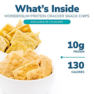 WonderSlim Protein Cracker Snack Chips, Cheddar, Low Fat & Gluten Free (10ct)