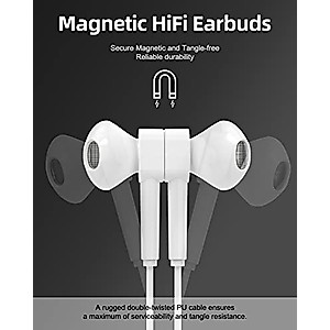 USB C Earphones, iFory HiFi Stereo Type C Earbuds Stereo in-Ear Earbud USB C Headphones with Mic and Volume Control Compatible with Google Pixel 3/2/XL, Sony XZ2, iPad Pro White