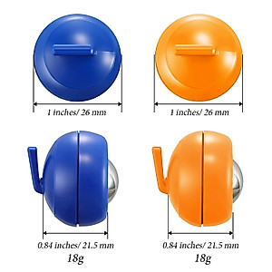 8 Pieces Tabletop Curling Game Pucks Replacement Shuffleboard Rollers Sliding Bead Games for Kids and Adults (Blue, Orange)