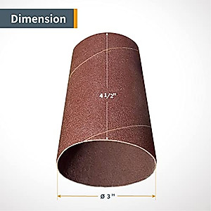 POWERTEC 11215 4.5 Inch Sanding Sleeves for Spindle Sander | 120 Grit | Aluminum Oxide Sandpaper Diameter 3 Inch – 3 Pack