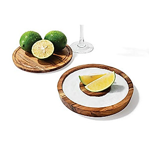 Outset Acacia Wood Cocktail Rimmer, 6.25" Diameter