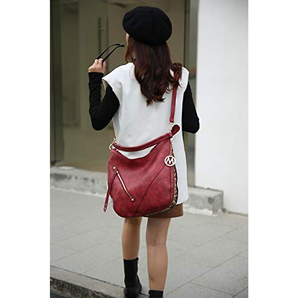 MKF Fashion Hobo Bag for Women – PU Leather Top Handle Handbag Purse – Crossbody Shoulder Strap Lady Pocketbook Lisanna Apricot