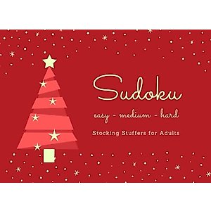Stocking Stuffers for Adults: Sudoku: Easy Medium Hard: Fun Holiday Activity Book for Women & Men Perfect Christmas Gift