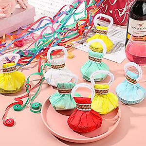 50 Pieces Throw Streamers Colorful Hand Held Streamer No Mess Confetti Crackers Party Streamers Wedding Toss for Engagement Graduation Party Favors Shows Supplies (50 Pieces)