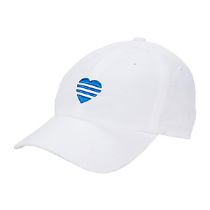 adidas Golf 3 Stripe Heart Hat, White, OSF
