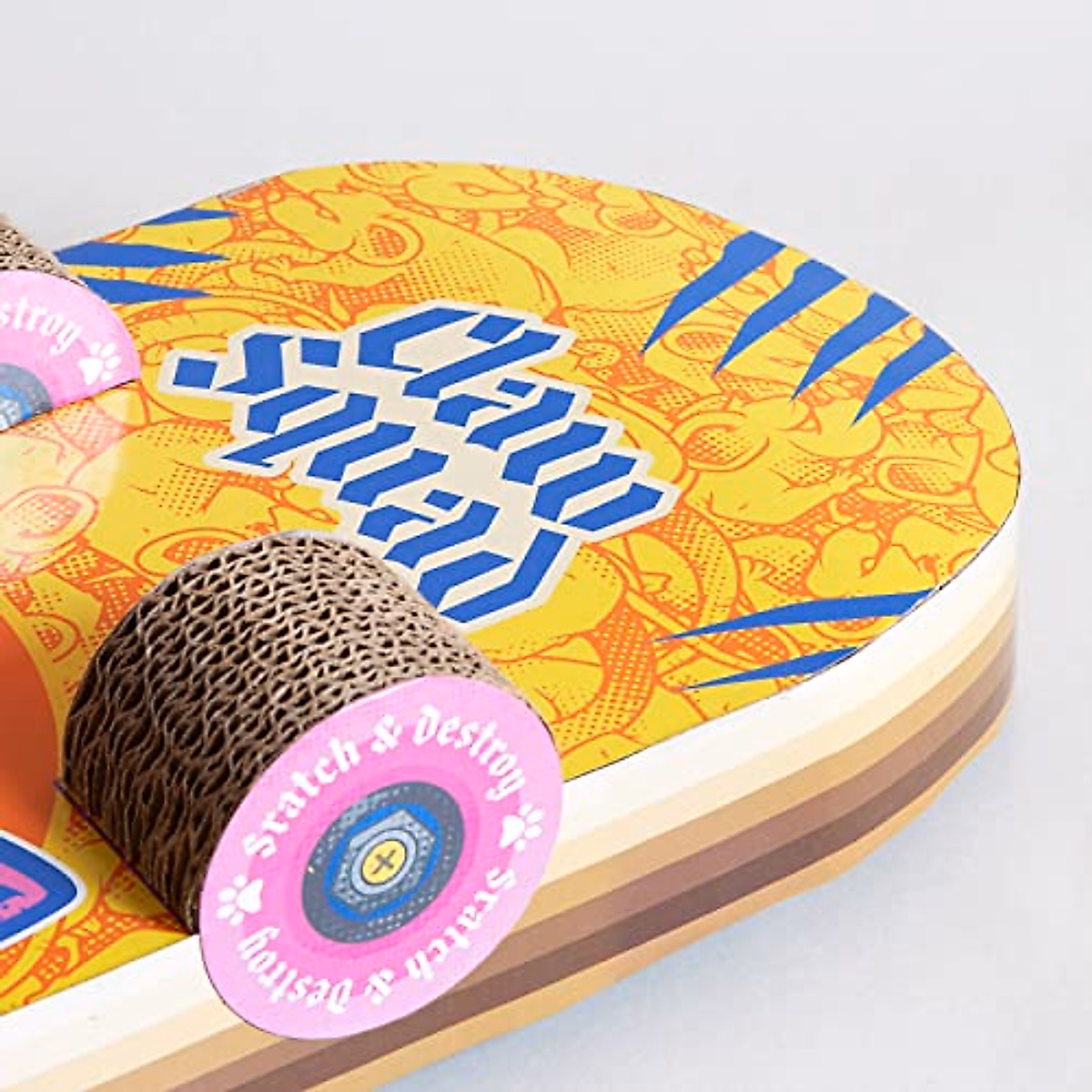 Suck UK Cat Scratch Pad Skateboard Cat Scratchers for Indoor Cats Cat Toy Scratching Board for Cats & Kittens Funny Cat Gifts & Gifts for Cats Interactive Cat Toy & Cardboard Cat Scratcher