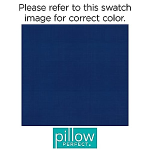 Pillow Perfect Fresco Solid Indoor/Outdoor Wicker Patio Seat Cushion Reversible, Weather and Fade Resistant, Round Corner - 19" x 19", Blue, 2 Count