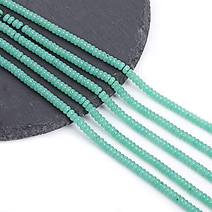 Natural Stone Rondelle Beads for Jewelry Making,Loose Beads for DIY Bracelet Necklace Jewelry Making (2x4mm) (Green)