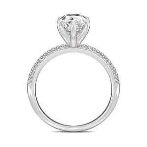 14K White Gold Moissanite by Charles & Colvard 10x7mm Pear Engagement Ring-size 8 2.45cttw DEW