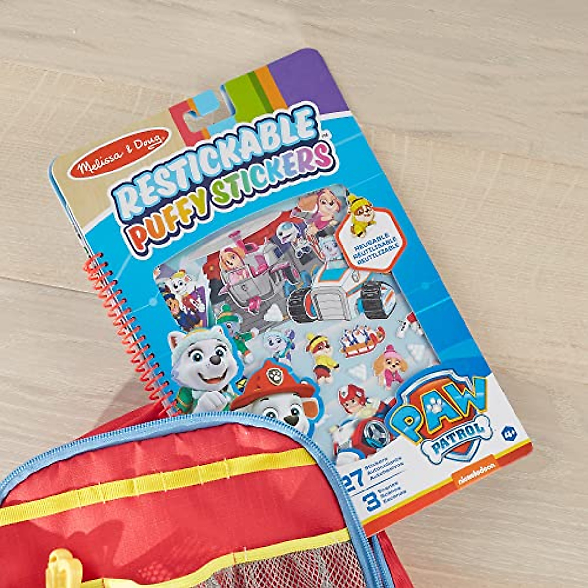 Melissa & Doug PAW Patrol Restickable Puffy Stickers 3-Pack – Adventure Bay, Jake’s Mountain, Jungle - PAW Patrol-Themed Resuable Sticker Activity Sets For Kids