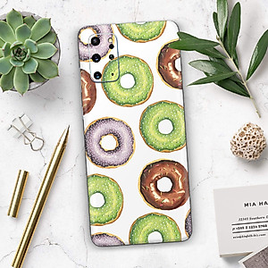 DesignSkinz Yummy Donuts Galore Protective Vinyl Decal Wrap Skin Cover Compatible with The Samsung Galaxy S20 (Screen Trim & Back Glass Skin)