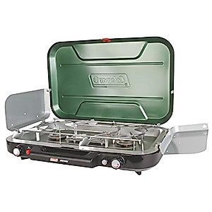 Coleman Classic 3-Burner Propane Camping Stove, Portable Camp Stove with 3 Adjustable Burners and Push-Button Instant Ignition, Includes Wind Guards, Pressure Control, and Carry Handle, 28,000 BTUs
