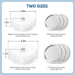 Mason Jar Vacuum Sealer Food Saver Jar Sealer 6 in 1 Electric Handheld Vacuum Sealer Air Pump for Wide and Regular Mouth Mason Jar Compatible with Food Saver Vacuum Sealer Machine (White)