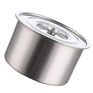 Stainless Steel Stew Pot Non Stick Multi Functional Original Flavor with Lid Convenient and Practical for Seasoning, Soups and Containers (Large 16x16x11cm/6.3x6.3x4.33in)