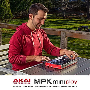 AKAI Professional MPK Mini Play MK3 - MIDI Keyboard Controller with Built in Speaker and Sounds Plus Dynamic Keybed, MPC Pads and Software Suite