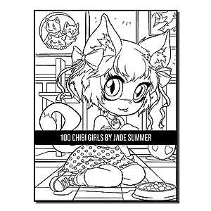 100 Chibi Girls: An Adult Coloring Book Collection with Cute Girls, Fantasy, Horror, Christmas, and More!