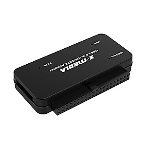 X-MEDIA XM-UB2235S USB 2.0 to IDE SATA Adapter Converter, External Hard Disk Reader/Adapter - Support 2.5/3.5-Inch HDD/SSD Hard Disk Drive