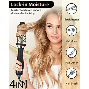 BEITMISS Hair Dryer Brush, Blow Dryer Brush Oval Barrel for Quick and Salon-Quality Results, Detachable Hot Air Brush with Ionic Technology Volumizer and Styler for Frizz Control and Shine