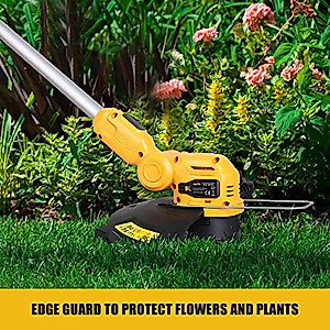 Mellif Cordless String Trimmer for 20V Battery, Brushless Electric String Edger Grass Trimmer with 10.2" Blade & Auto Line Feed & Telescopic Shaft & Safety Lock (Battery Not Included)