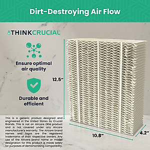 Think Crucial Replacement Humidifier Paper Wick Filters Compatible with Aircare Part # 1043 & Models EP9500,EP9700,EP9800,EP9R500,EP9R700,EP9R800 - Essick: 821000,826000,831000,SS390DWHT (1 Pack)