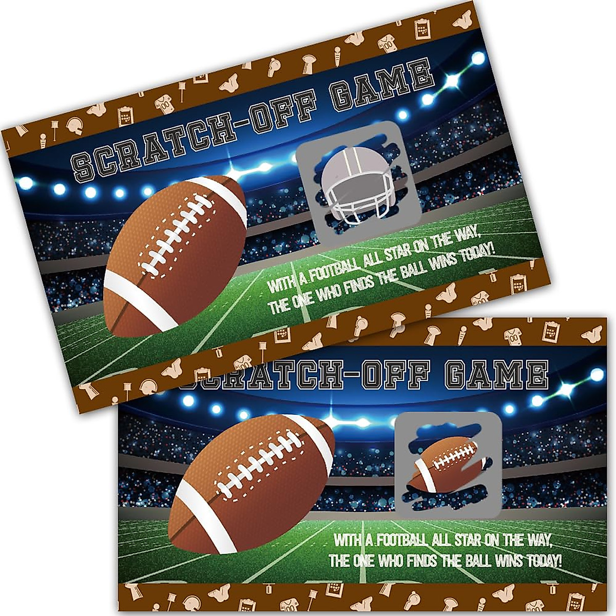 Haizct 50 Pack Football Theme Scratch Off Game, Rugby Football Scratch Card for Baby Shower Birthday Party Lottery Game Group Games, Gifts for Football Lovers, Baby Shower Idea