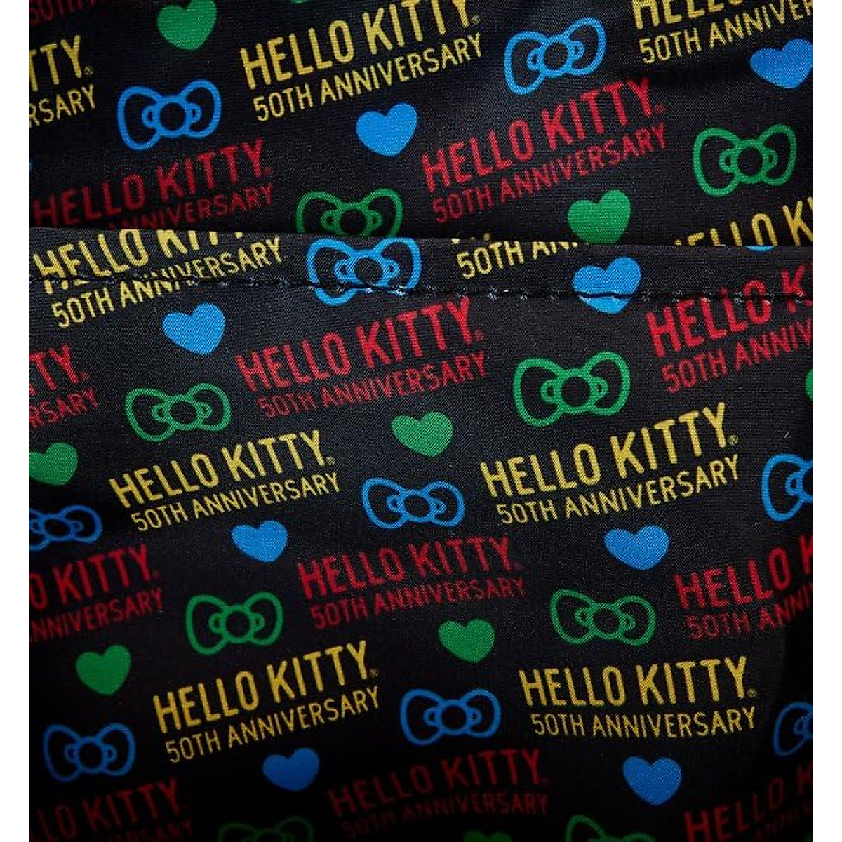 Loungefly Sanrio Hello Kitty 50th Anniversary All Over Print Square Nylon Mini Backpack