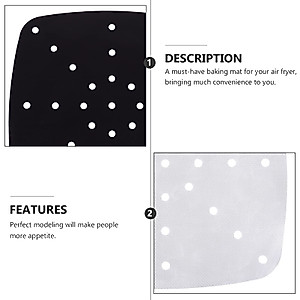 Hemoton 8 Pcs Air Fryer Pad Airfryer Air Fryers Round Steamer Liner Perforated Baking Pad Air Fryer Parchment Oven Steamer Patch Mat for Air Fryer Non-stick Mat Tray