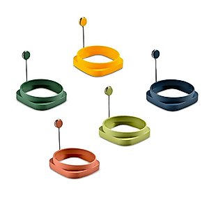 Non Stick Silicone Egg Cooking Ring Pancake Shaper, Round/Square Reversible Non-Stick Pancake Shaper