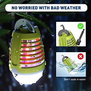 vertmuro Portable Bug Zapper Outdoor Indoor, Electric Mosquito Fly Killer Lamp with Three Lighting Mode, USB Rechargeable Light Bulb Zapper for Camping, Home, Patio (3 Pack)