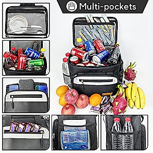 NUKUAAOT Insulated Cooler Bag Large 40 Can,Ice Cooler Bag Lunch Cooler for Men, Soft Sided Coolers Bag Insulated Leak Proof, Car Cooler Portable Travel Cooler Bag for Camping, Beach,Picnic(Black)