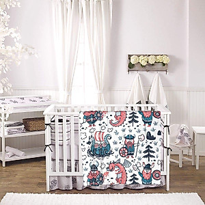 Mantaiyuan Fleece Baby Blanket Cartoon Vikings Dragon Smooth and Soft Receiving Blanket Unisex for Stroller, Crib, Newborns, Carseat 30x40 in