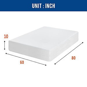 10 inch Queen Mattresses, Gel Memory Foam Queen Mattress for a Cool Sleep & Pressure Relief, Medium Firm Mattress Pad Queen Size Mattresses, Bed in a Box, CertiPUR-US Certified & White (10 in, Queen)