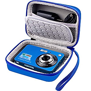 Carrying & Protective Case for Digital Camera, AbergBest 21 Mega Pixels 2.7" LCD Rechargeable HD/ Kodak Pixpro/ Canon PowerShot ELPH 180/190 / Sony DSCW800 / DSCW830 Cameras for Travel - Blue