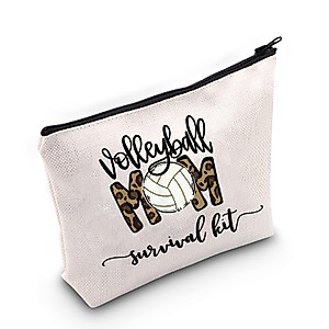 LEVLO Volleyball Mom Cosmetic Bag Proud Volleyball Mom Gifts Volleyball Mom Survival Kit Makeup Zipper Pouch Bag (Volleyball Mom)