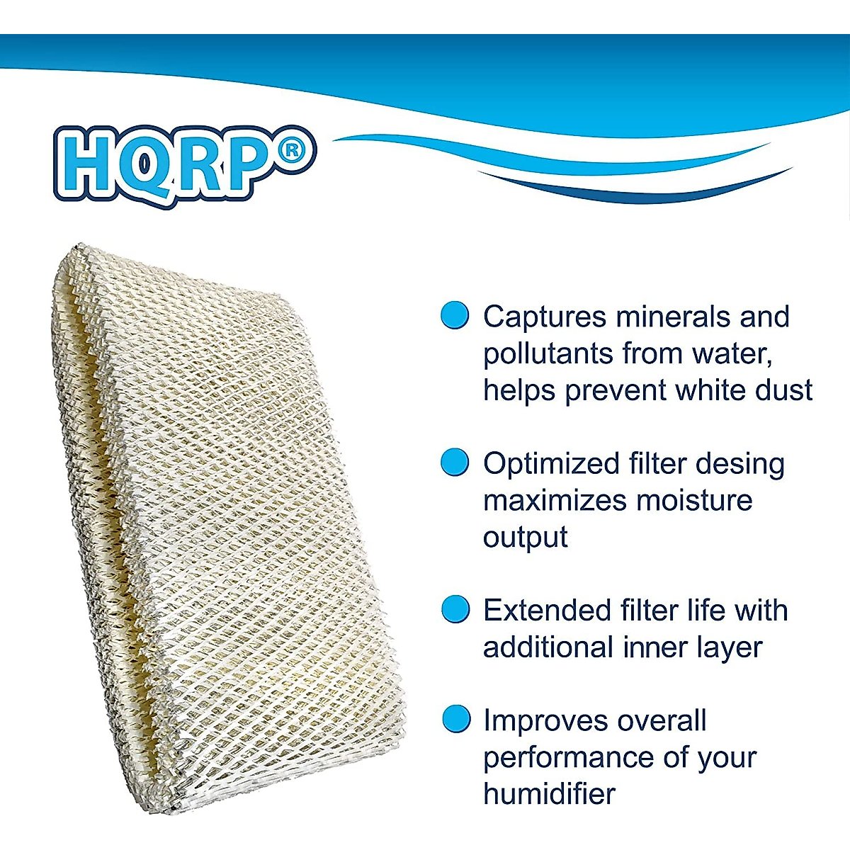 HQRP 2-Pack Wick Filter сompatible with Sunbeam SF221 SWF75 SF222PDQ SF221PDQ-UM fits SCM3501 SCM3502 SCM3609 SCM3657 SCM3656 SCM3755 SCM3609P SCM3755C Humidifier