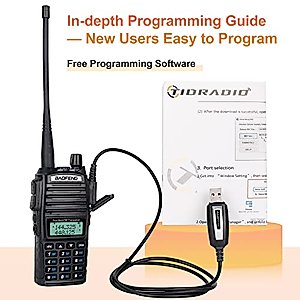 BaoFeng UV-82 High Power BaoFeng Radio Ham Radio Handheld 2 Way Radio Walkie Talkies with Earpiece,Handheld Speaker Mic and Programming Cable (2 Pack-Black)