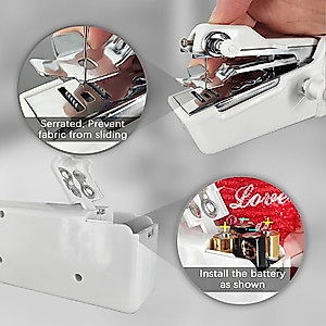 KONIEE Handheld Sewing Machine, Mini Portable Electric Sewing Machine for Adult, Easy to Use and Fast Stitch Suitable for Clothes,Fabrics, DIY Home Travel
