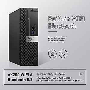 Dell OptiPlex 7040 SFF Desktop Computer PC Intel Quad Core i7-6700 3.20GHz AX200 Built-in WIFI 6 Bluetooth 32GB DDR4 New 1TB NVMe M.2 SSD 2TB HDD HDMI Wireless Keyboard & Mouse Windows10 Pro (Renewed)