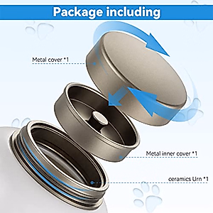 NEWDREAM Urns for Human Ashes Urns for Cat Urns,Pet Urns for Cat Ashes,Cat Urns for Ashes Animal Urns for Ashe Pet Cremation Urn (White Lotus)