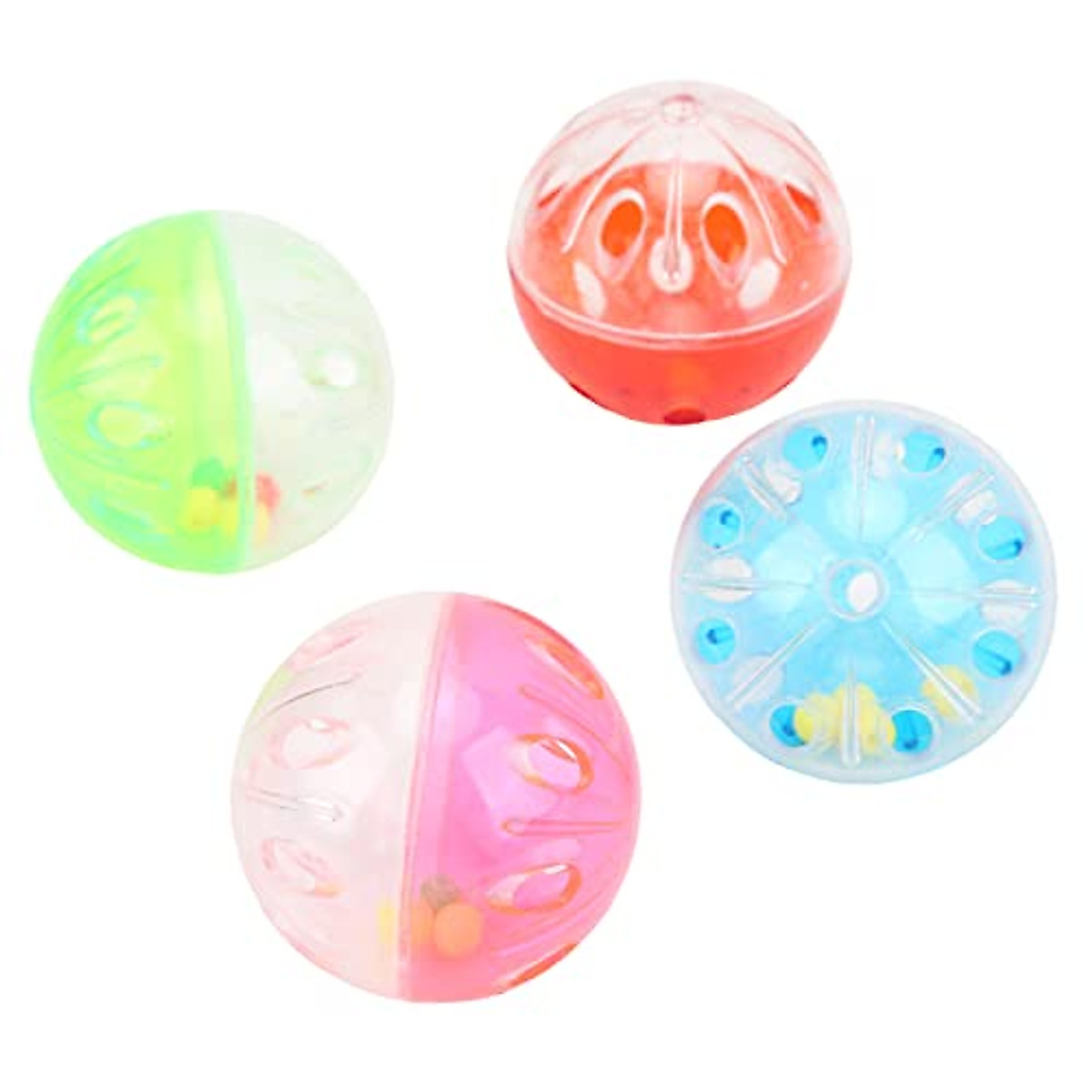 Bird Chew Toy Ball, 10Pcs Colorful Plastic Parrot Cage Bird Ball Toy Jingle Balls Cage Accessories Parakeet Chewing Pet Bite Ball for Chewing Training Biting