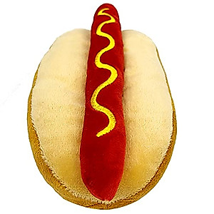 Pets First NFL Minnesota Vikings HOT Dog Plush Dog & CAT Squeak Toy - Cutest HOT-Dog Snack Plush Toy for Dogs & Cats with Inner Squeaker & Beautiful Football Team Name/Logo 8 x 5 x 3 Inches