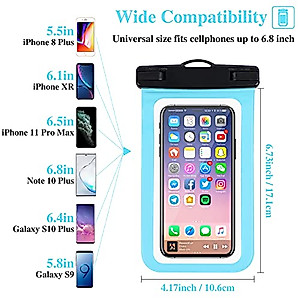 Harapu Universal Waterproof Phone Pouch Case Compatible for iPhone 13 12 11 Pro Max XS MAX XR X 8, Galaxy S21 S20 S11 S10 S8 S8+, Most Phone up to 6.5" Diagonal, Blue