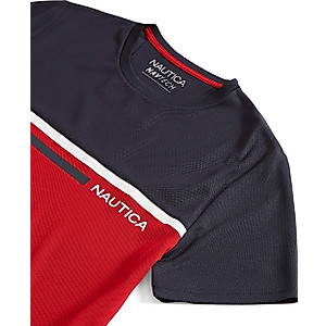 Nautica mens Nautica Men's Navtech Colorblock Tee T Shirt, Nautica Red, X-Large US