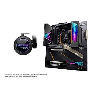 AORUS WATERFORCE 240 AIO Liquid CPU Cooler, 240mm Radiator with 2X 120mm Low Noise ARGB Fans, Rotatable ARGB Lighting Panel Design, Compatible with Intel LGA1700 (GP-AORUS WATERFORCE 240), Black
