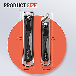 BEZOX Fingernail Clipper - Stylish Nail Cutters for Men and Women, corta uñas Ingrown Nail Clipper - Travel Nail Trimmer with Tin Case