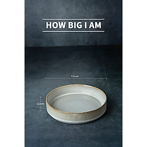 famiware Star 7.5" Pasta Bowls Set, Salad Bowl Set of 4, Double Reactive Glaze, Stackable, Perfect for Your Friend for Housewarming, Thanksgiving, Christmas, Cappuccino White