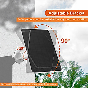 Solar Panel for Ring Camera,for 6W Ring Solar Panel,for Ring Camera Solar Panel Compatible for Ring Spotlight Cam Battery & Stick Up Cam Battery with Barrel Plug 5V Solar Battery Charger(1 Pack)